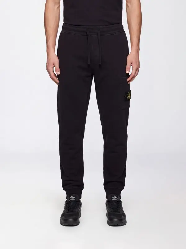 Stone Island Logo Patch Sweatpants - Black
