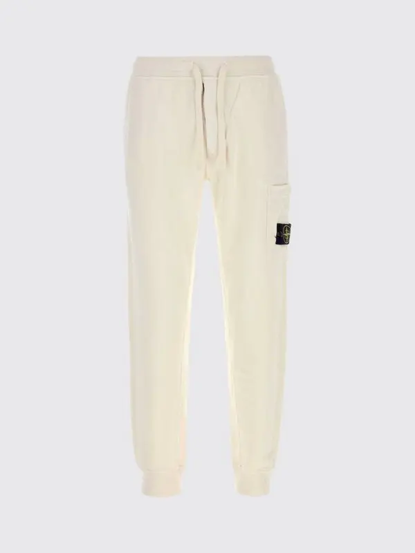 Stone Island Logo Patch Sweatpants - White