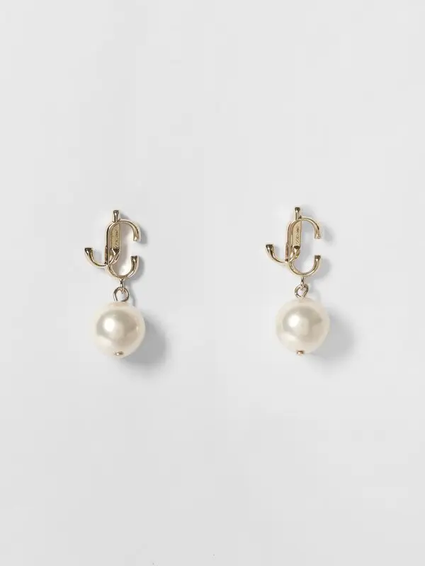 JIMMY CHOO Jc Pearl Brass Earrings With Synthetic Pearls - Brown