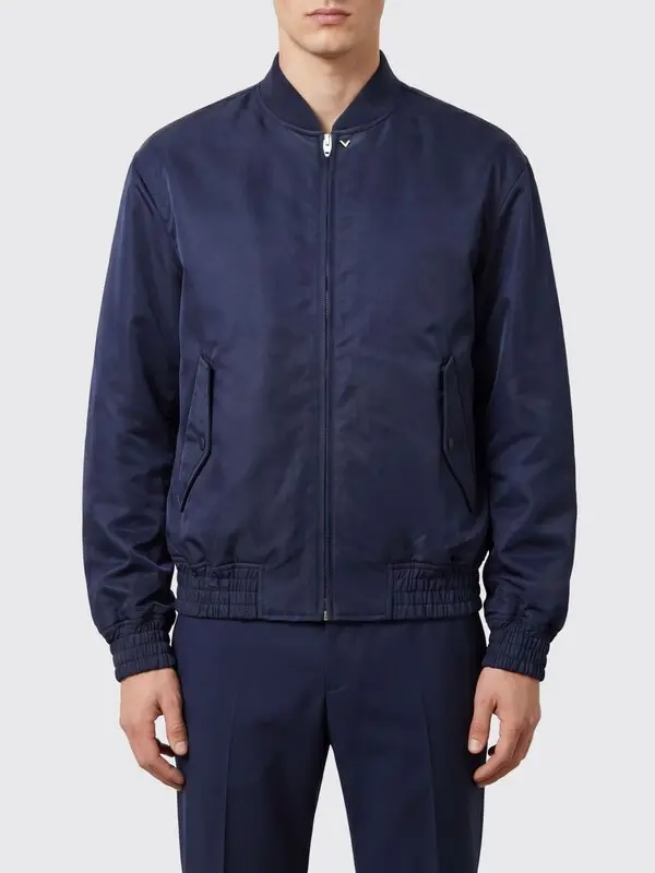 Valentino Garavani Waterproof Nylon Bomber Jacket With Vlogo Signature
