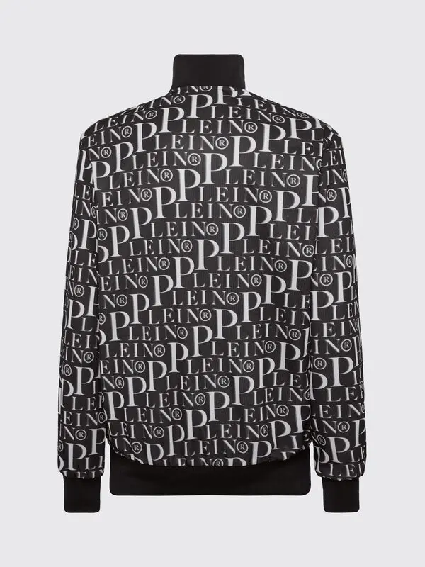 Philipp Plein Printed Zip-up Jacket With Stand Collar