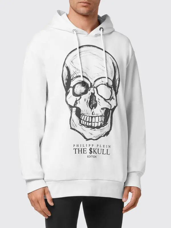 Philipp Plein Oversized Cotton Hoodie With Skull Print