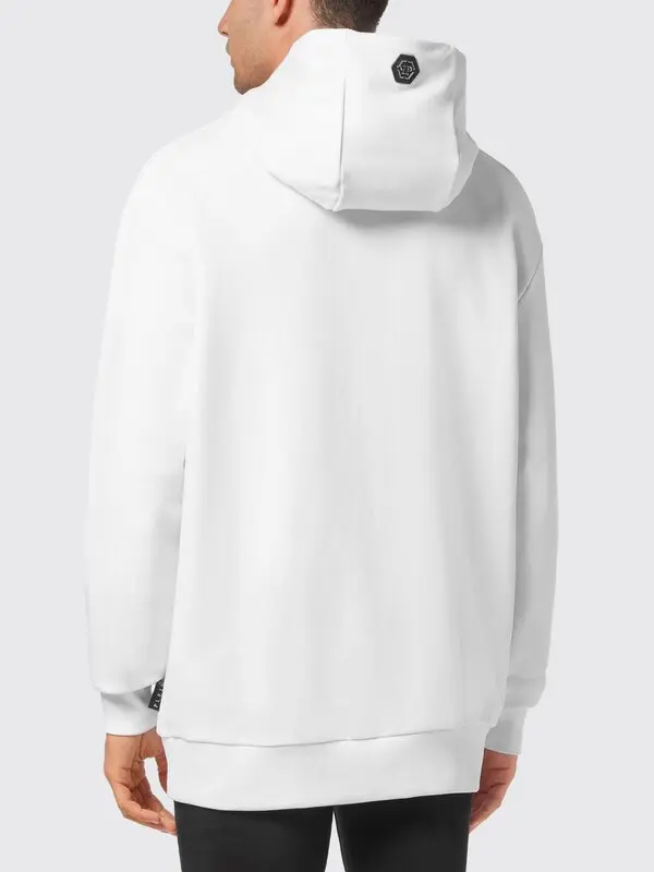 Philipp Plein Oversized Cotton Hoodie With Skull Print
