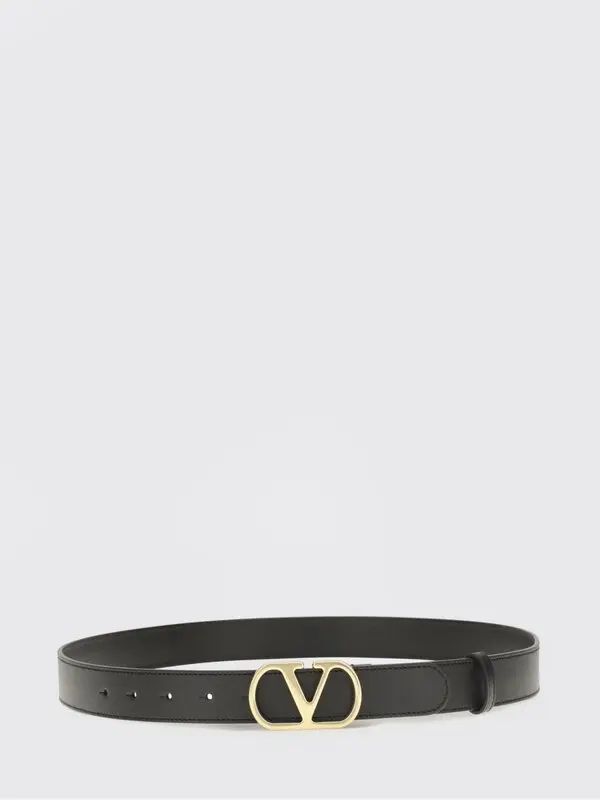 Valentino Garavani Vlogo Signature Belt In Smooth Calfskin Leather - Black