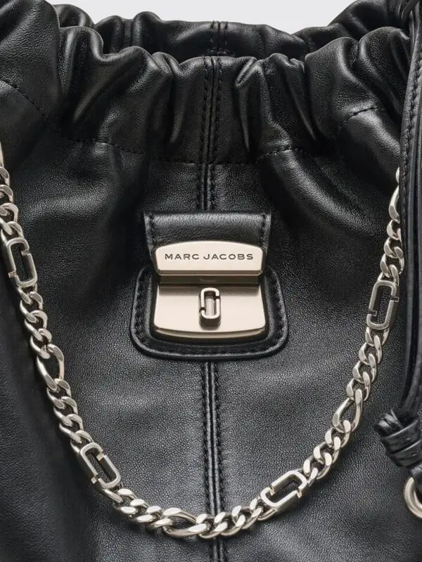 Marc Jacobs Cristina Draped Lambskin Leather Shoulder Bag - Black
