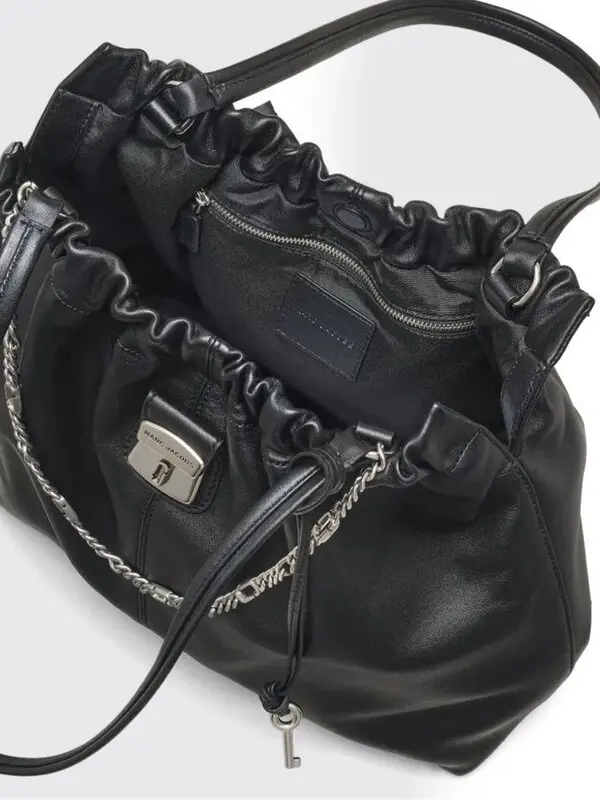 Marc Jacobs Cristina Draped Lambskin Leather Shoulder Bag - Black