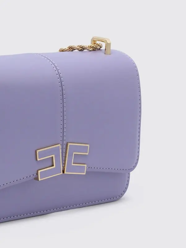 Elisabetta Franchi Faux Leather Shoulder Bag - Lilac