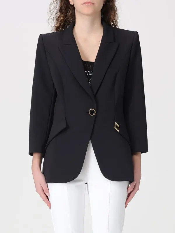 Elisabetta Franchi Crêpe Single Breasted Blazer - Black