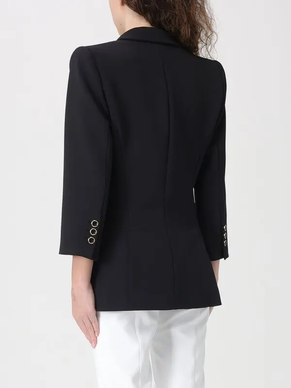 Elisabetta Franchi Crêpe Single Breasted Blazer - Black