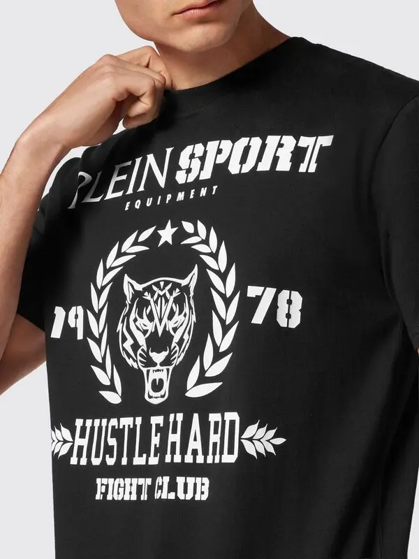 PLEIN SPORT Contrasting Graphic Print Cotton T-shirt - White 1