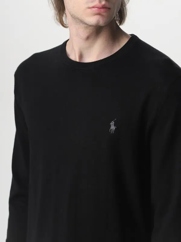 Polo Ralph Lauren Basic Knit With Embroidered Logo - Black