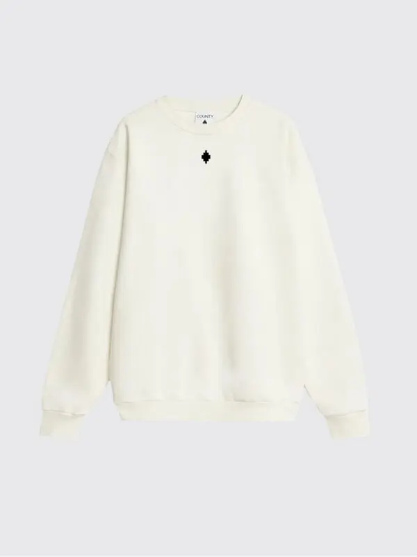 COUNTY OF MILAN Cotton Crew Neck Sweatshirt With Logo - Ivory