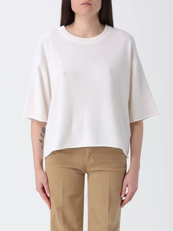 ALLUDE Cashmere Crew-neck Pullover - White