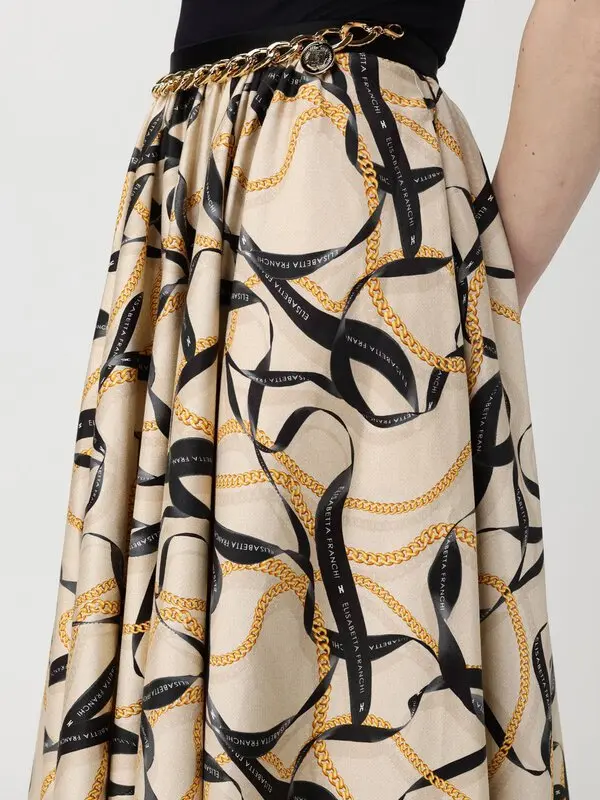 Elisabetta Franchi Printed Cotton Skirt