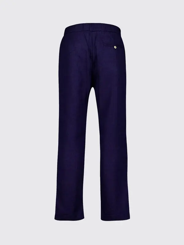 Frescobol Carioca Blue Linen Cotton Blend Trousers