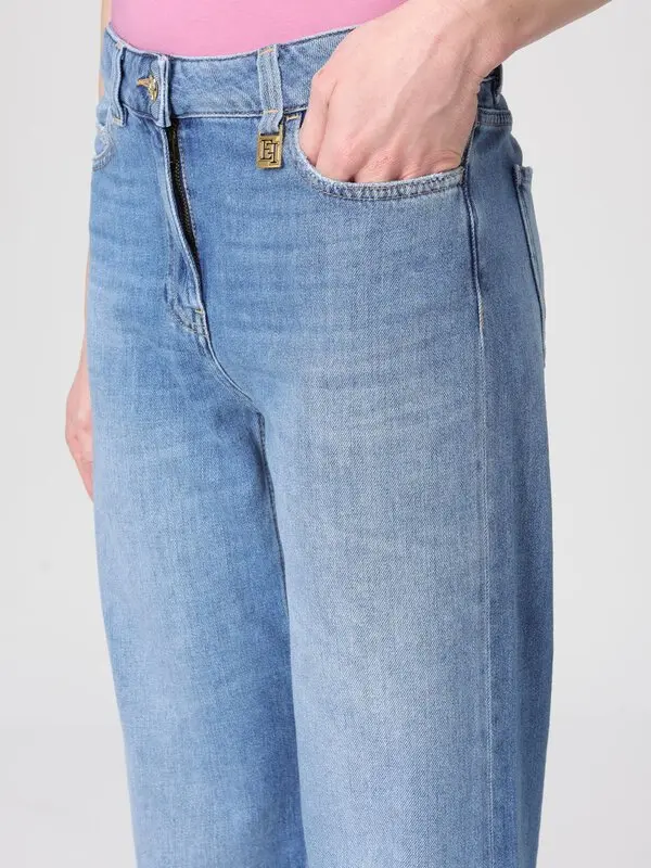 Elisabetta Franchi Straight Cotton Denim Jeans