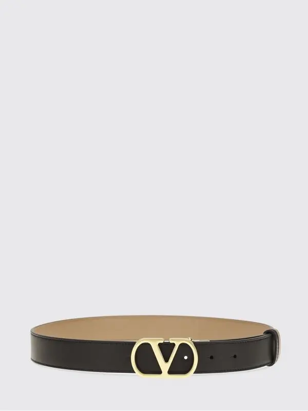 Valentino Garavani Vlogo Signature Reversible Leather Belt - Black