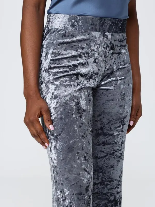 FORTE_FORTE Wide Leg Velvet Trousers - Grey