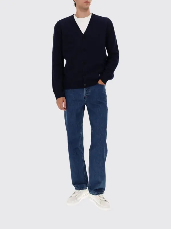 A.p.c. V-neck Cardigan With Embroidered Logo