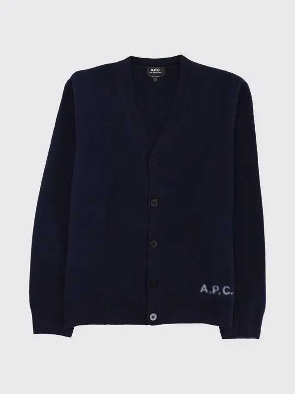 A.p.c. V-neck Cardigan With Embroidered Logo