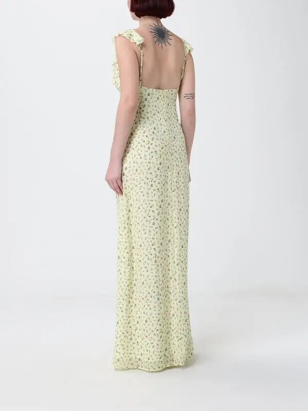 MAR DE MARGARITAS Long Dress In Printed Viscose - Yellow