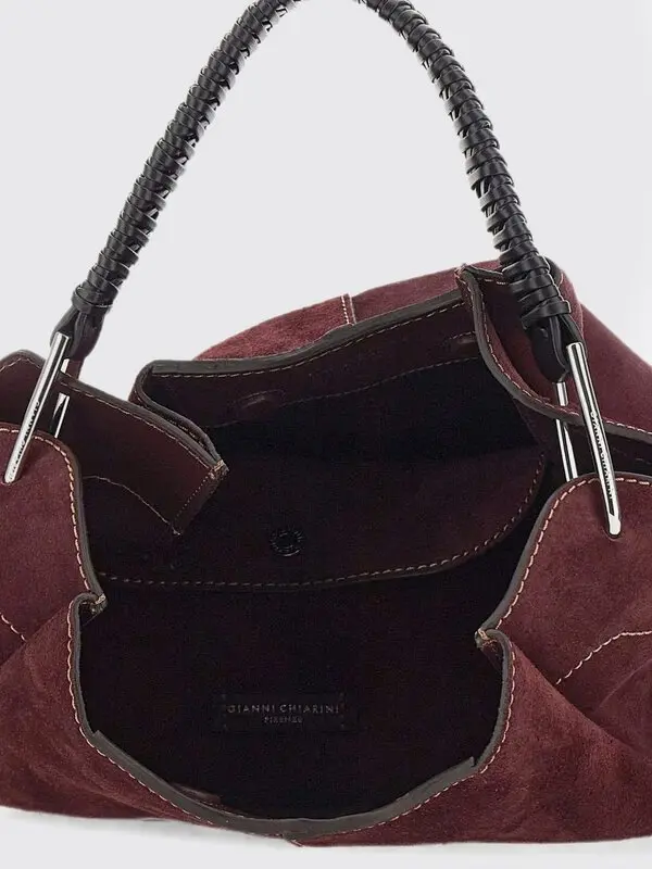 GIANNI CHIARINI Suede Handbag - Wine