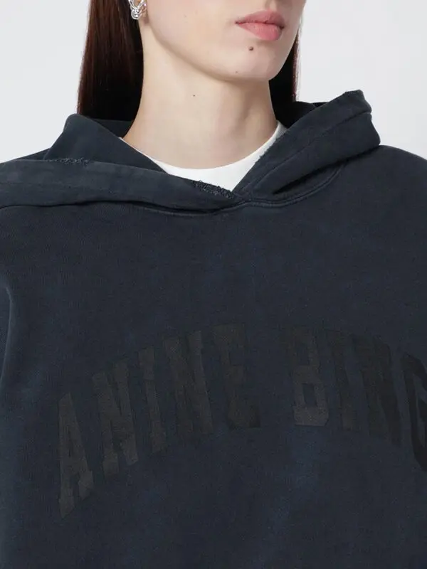 ANINE BING Cotton Hooded Sweatshirt