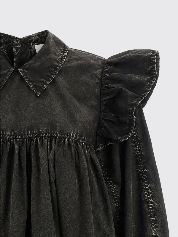 GANNI Organic Cotton Denim Flared Mini Dress