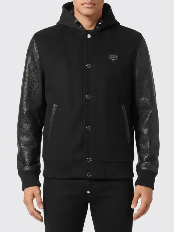 Philipp Plein Varsity Jacket With Leather Sleeves