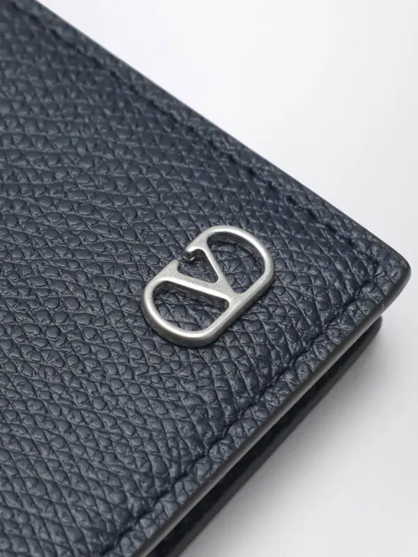 Valentino Garavani Vlogo Signature Grained Leather Wallet