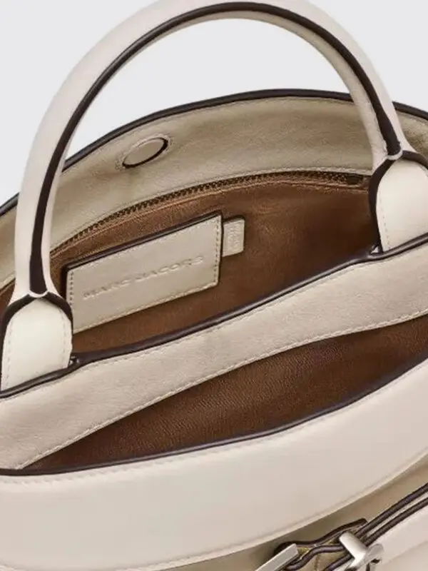 Marc Jacobs Leather Top Handle Bag With Buckle Detail - White