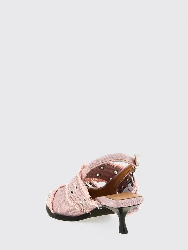 GANNI Organic Cotton Canvas Slingback Pumps