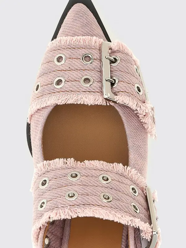 GANNI Organic Cotton Canvas Slingback Pumps