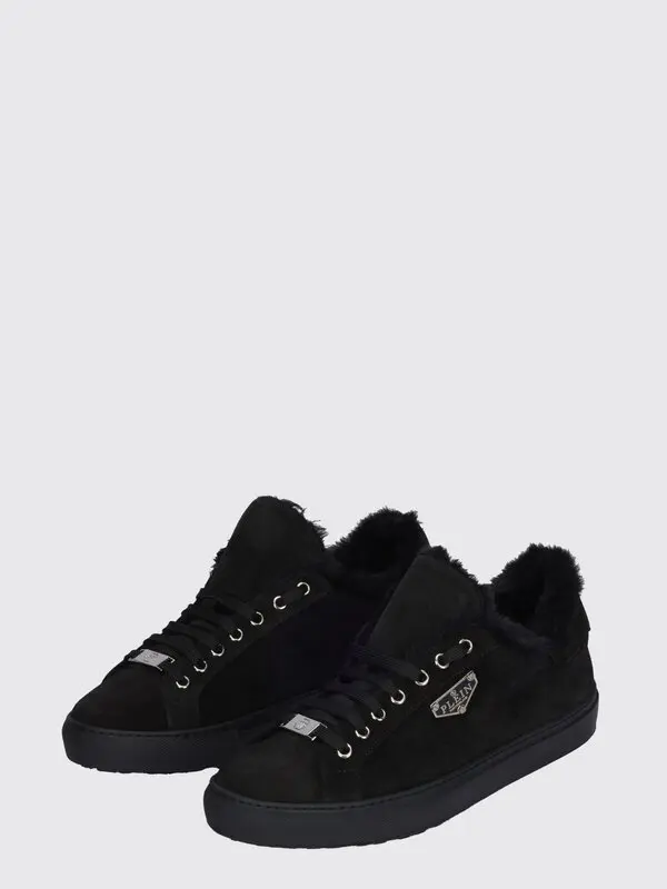 Philipp Plein Suede Low-top Sneakers With Shearling Lining