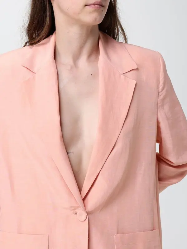 HANITA Linen Blend Single-breasted Blazer - Pink