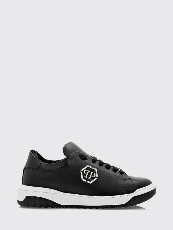 Philipp Plein Low-top Smooth Leather Sneakers With Hexagon Logo