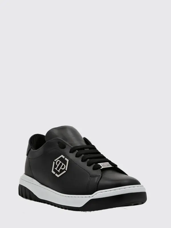 Philipp Plein Low-top Smooth Leather Sneakers With Hexagon Logo