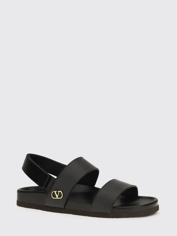 Valentino Garavani Vlogo Calfskin Leather Slingback Sandals