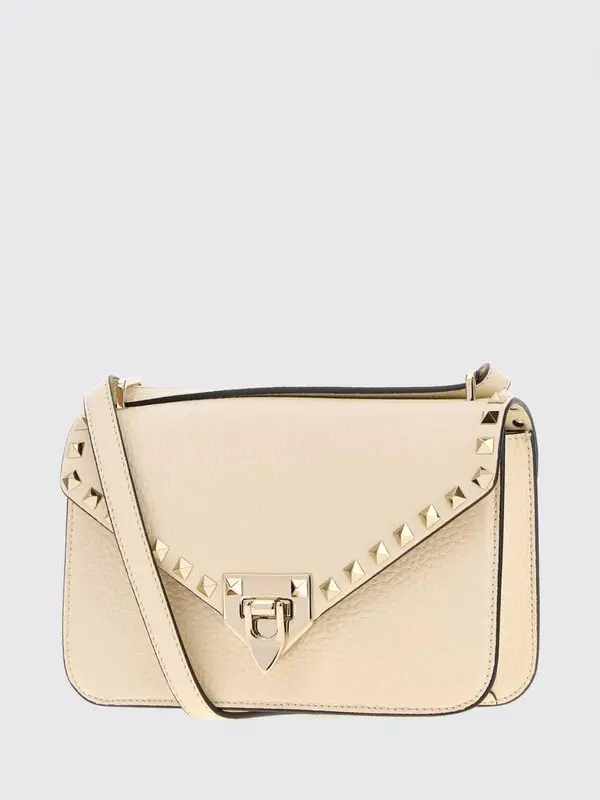 Valentino Garavani Rockstud Grained Calfskin Mini Crossbody Bag - Ivory