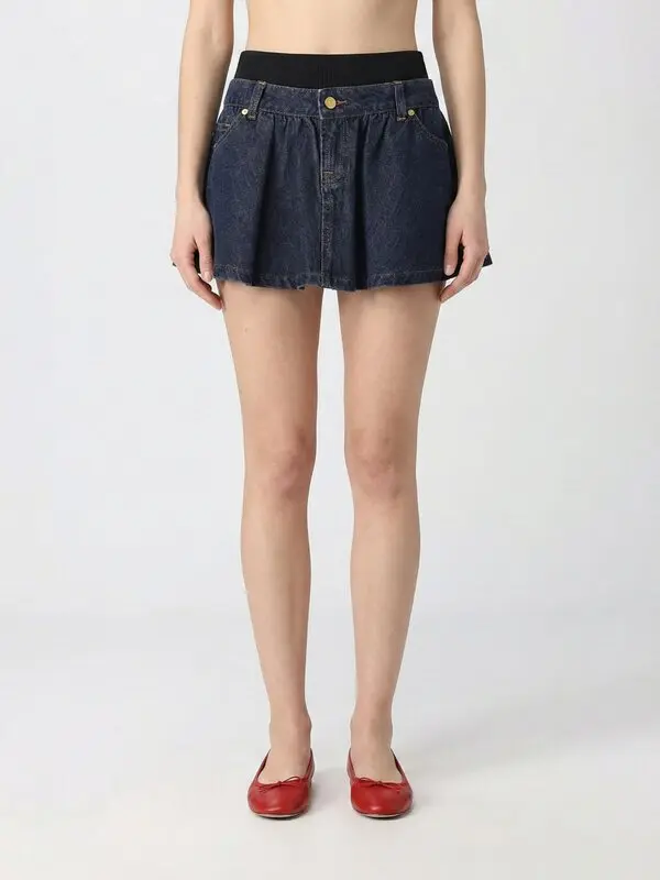 7 For All Mankind Cotton Denim Mini Skirt