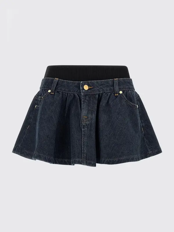 7 For All Mankind Cotton Denim Mini Skirt