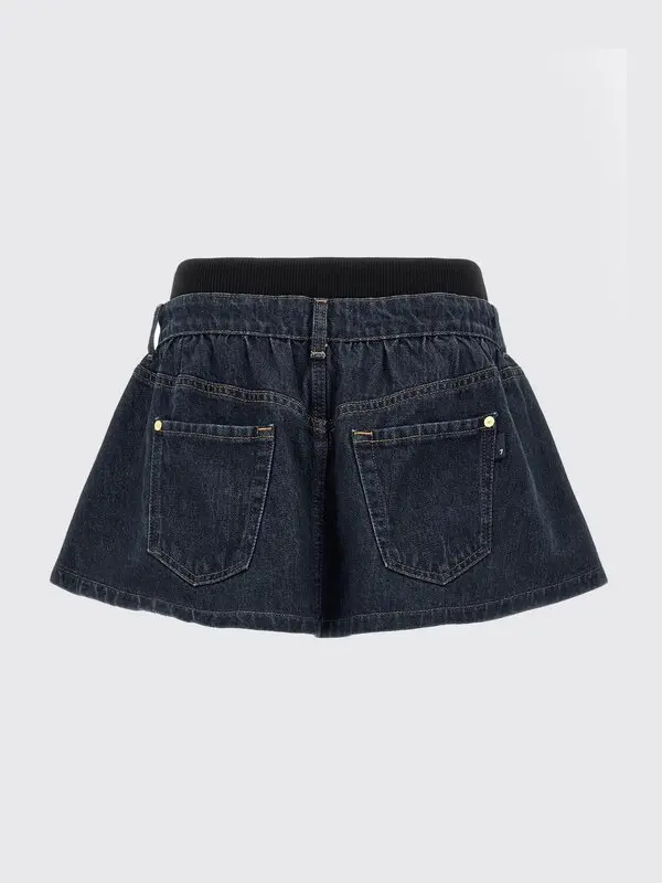 7 For All Mankind Cotton Denim Mini Skirt