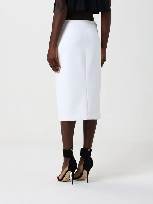 Elisabetta Franchi Logo Pencil Skirt - Ivory