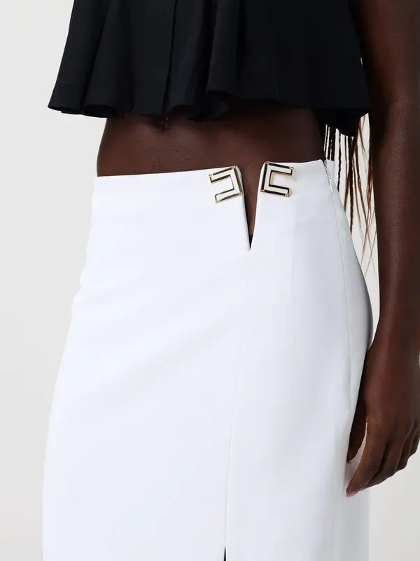Elisabetta Franchi Logo Pencil Skirt - Ivory