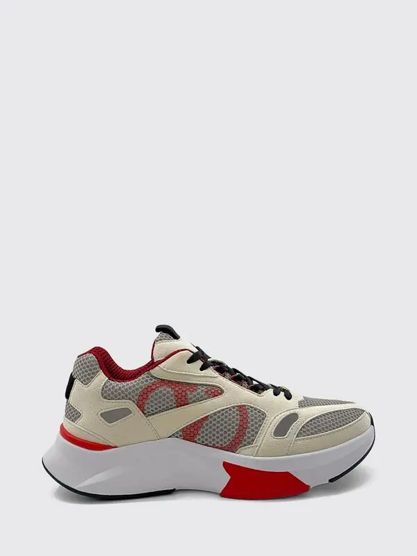 Valentino Garavani Demivee Low-top Sneakers In Mesh And Suede With Vlogo Signature - Neutrals