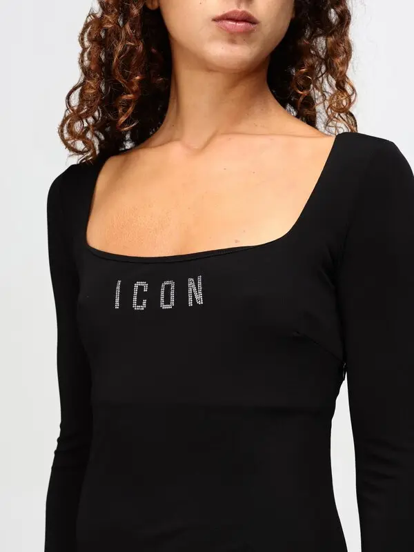 Dsquared2 Iconic Embellished Long Sleeve Dress