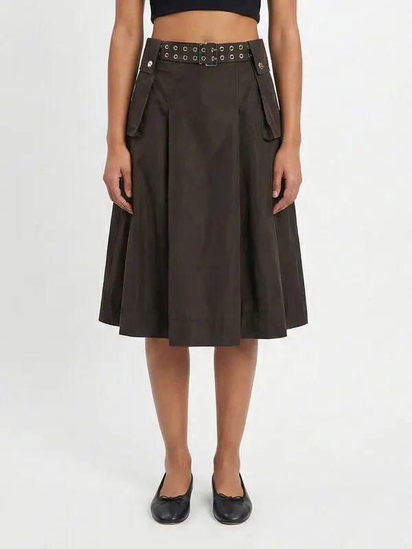 GANNI Technical Fabric Midi Skirt