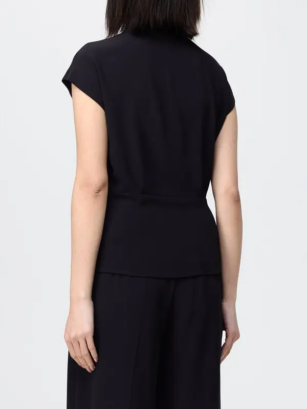 HANITA Crepe Top With Detail - Black
