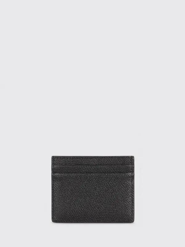 Valentino Garavani Vlogo Signature Calf Leather Flat Card Holder - Black