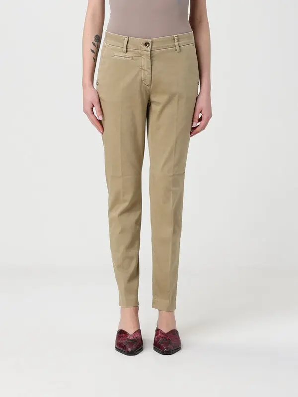 MASON'S Stretch Cotton Slim Fit Trousers - Beige